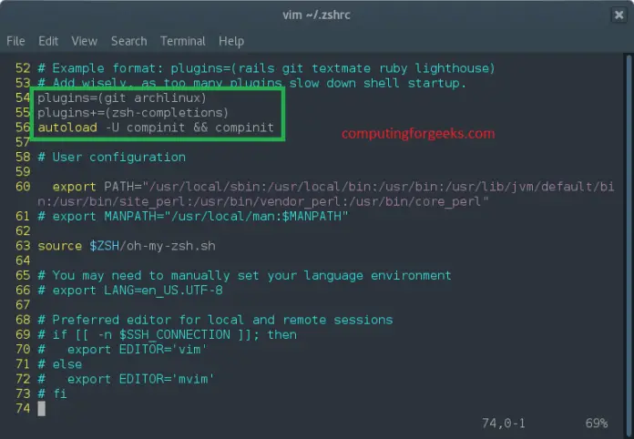 Install Zsh On Linux And Configure Computingforgeeks