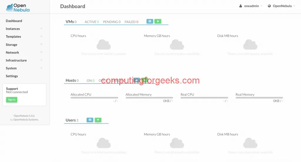Installing OpenNebula Front-end on CentOS 7 / CentOS 8 | ComputingForGeeks