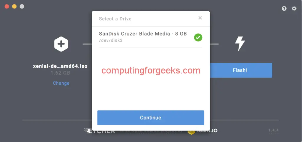Create Windows / Linux bootable USB using Etcher | ComputingForGeeks