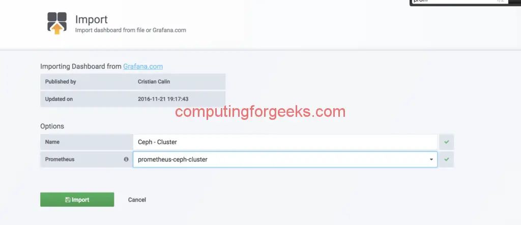 Monitoring Ceph Cluster with Prometheus and Grafana | ComputingForGeeks