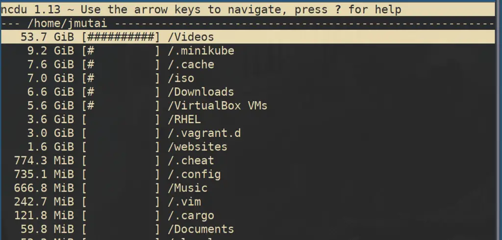 How To Analyze Disk Usage On Linux Using Ncdu Computingforgeeks