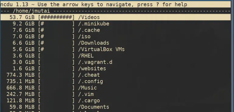 How To Analyze Disk Usage On Linux Using Ncdu Computingforgeeks
