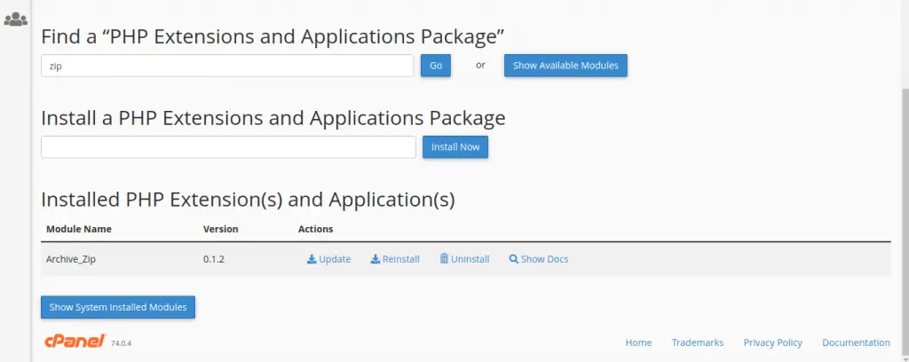 How to add PHPZIP Archive in cPanel | ComputingForGeeks