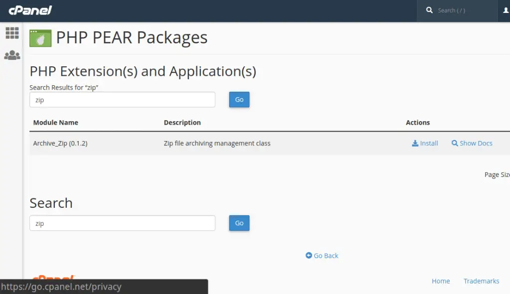 How to add PHPZIP Archive in cPanel | ComputingForGeeks