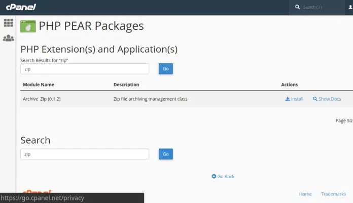 How to add PHPZIP Archive in cPanel | ComputingForGeeks