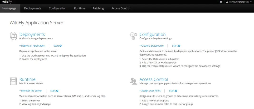 Install WildFly (JBoss) Server on CentOS 8 / CentOS 7 | ComputingForGeeks