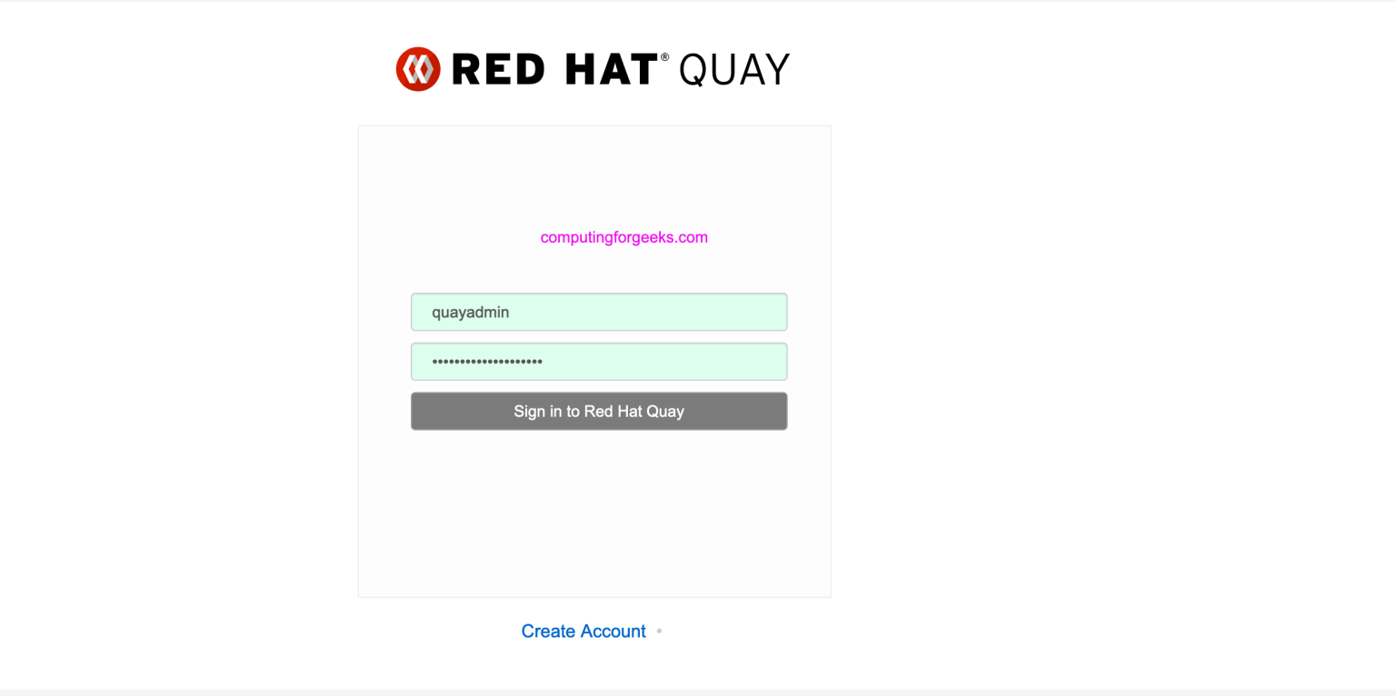 Setup Red Hat Quay Registry on Linux using Podman | ComputingForGeeks