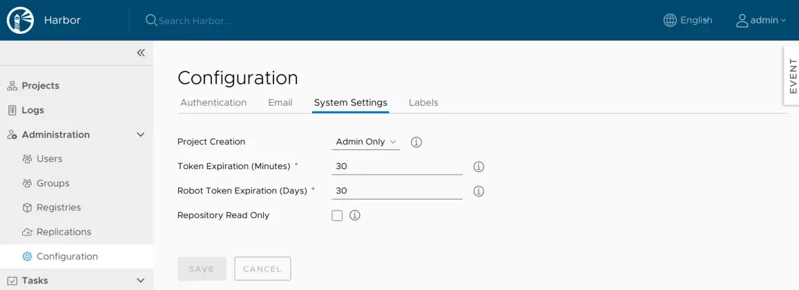 Prevent Users From Creating Projects In Harbor Registry Computingforgeeks