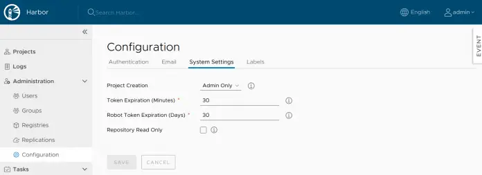 Prevent users from Creating Projects in Harbor registry | ComputingForGeeks