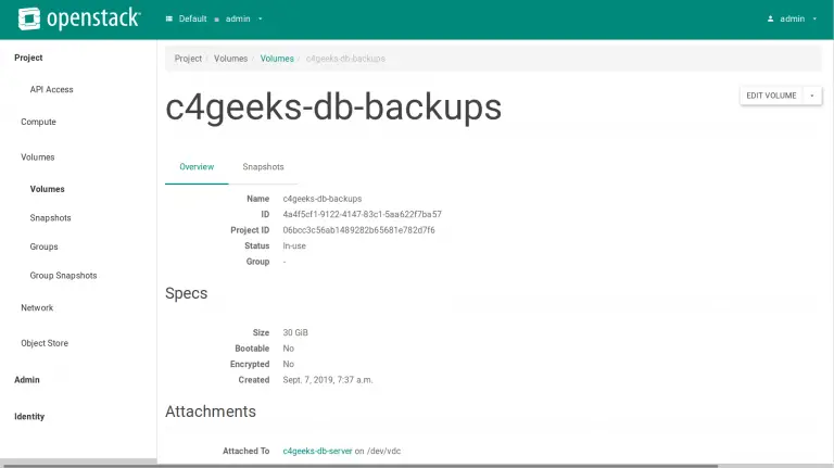 Create Cinder Volumes in OpenStack and Attach to VM | ComputingForGeeks