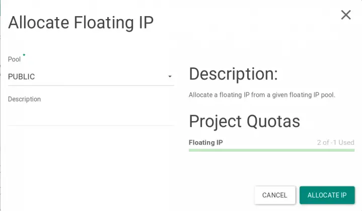 Assign A Floating Ip Address To Vm Instance In Openstack Computingforgeeks