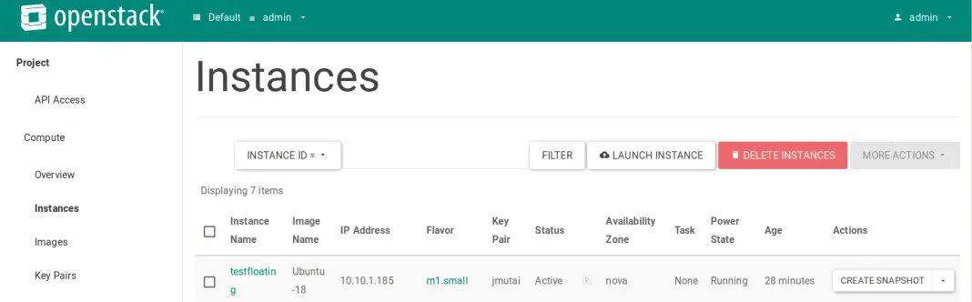 Assign A Floating Ip Address To Vm Instance In Openstack