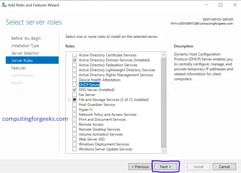 Install and Configure DHCP Server on Windows Server 2019 ...