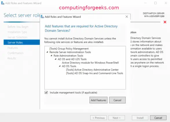 Install Active Directory Domain Services in Windows Server 2019 | ComputingForGeeks