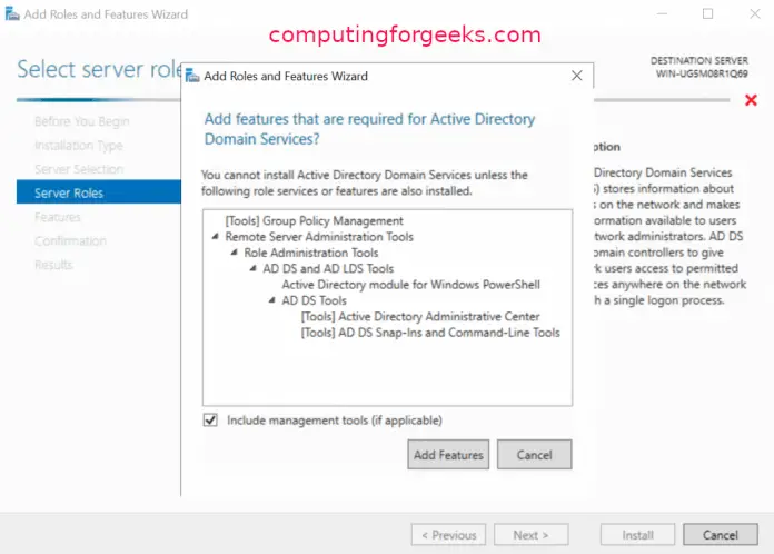 Install Active Directory Domain Services in Windows Server 2019 | ComputingForGeeks