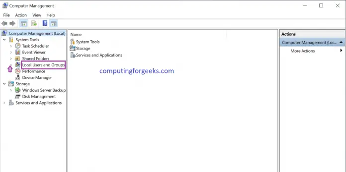 Adding a Local User Account to Windows Server 2019 | ComputingForGeeks