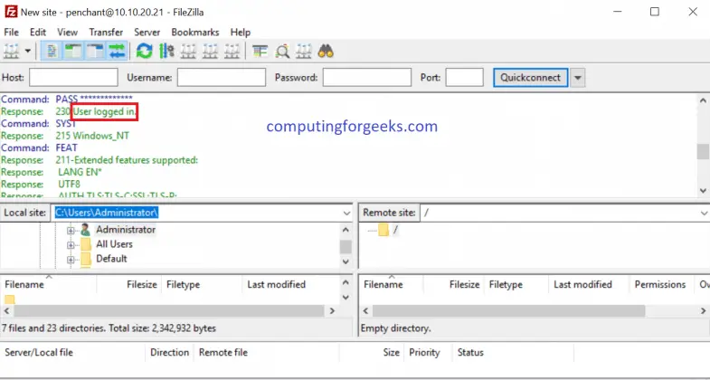 How To add FTP Site on Windows Server 2019 | ComputingForGeeks
