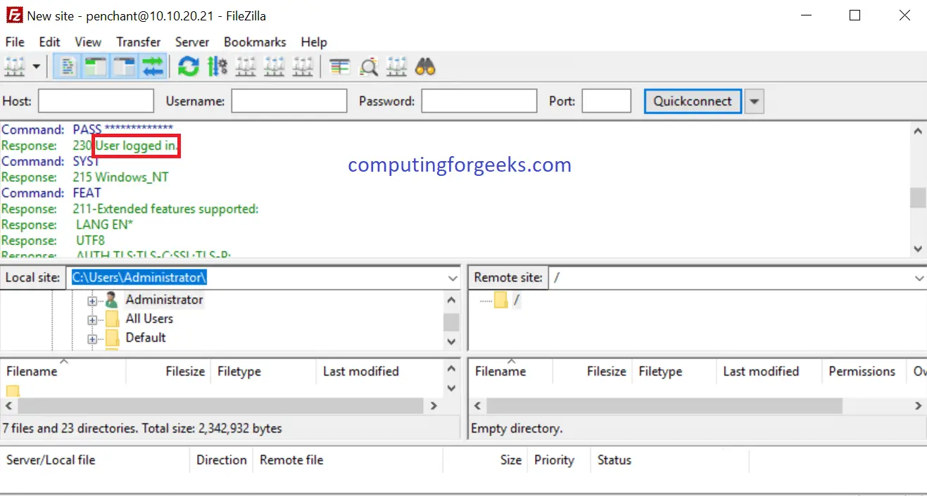 How To add FTP Site on Windows Server 2019 | ComputingForGeeks