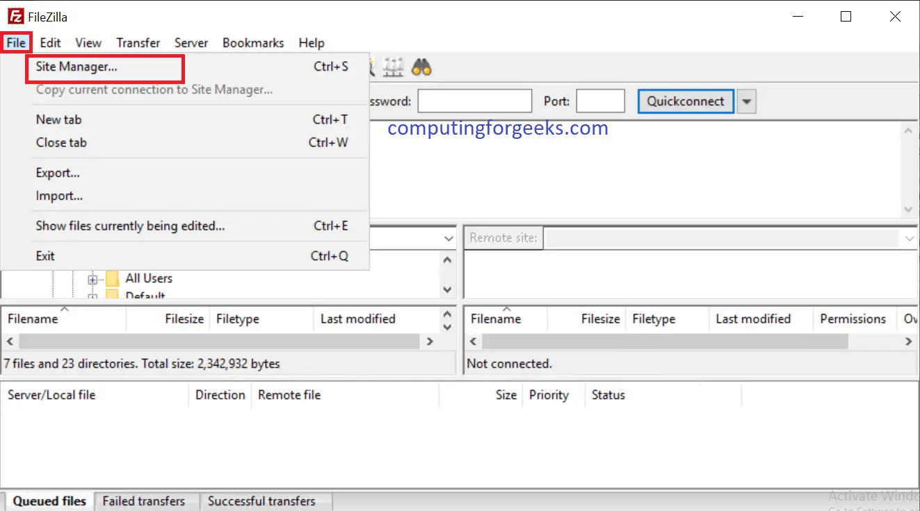 How To add FTP Site on Windows Server 2019 | ComputingForGeeks