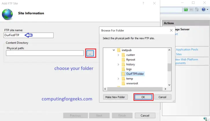 How To add FTP Site on Windows Server 2019 | ComputingForGeeks