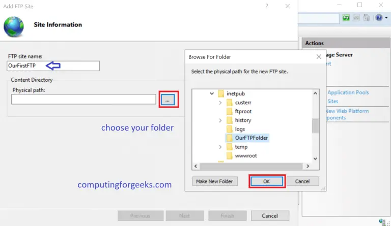 How To add FTP Site on Windows Server 2019 | ComputingForGeeks