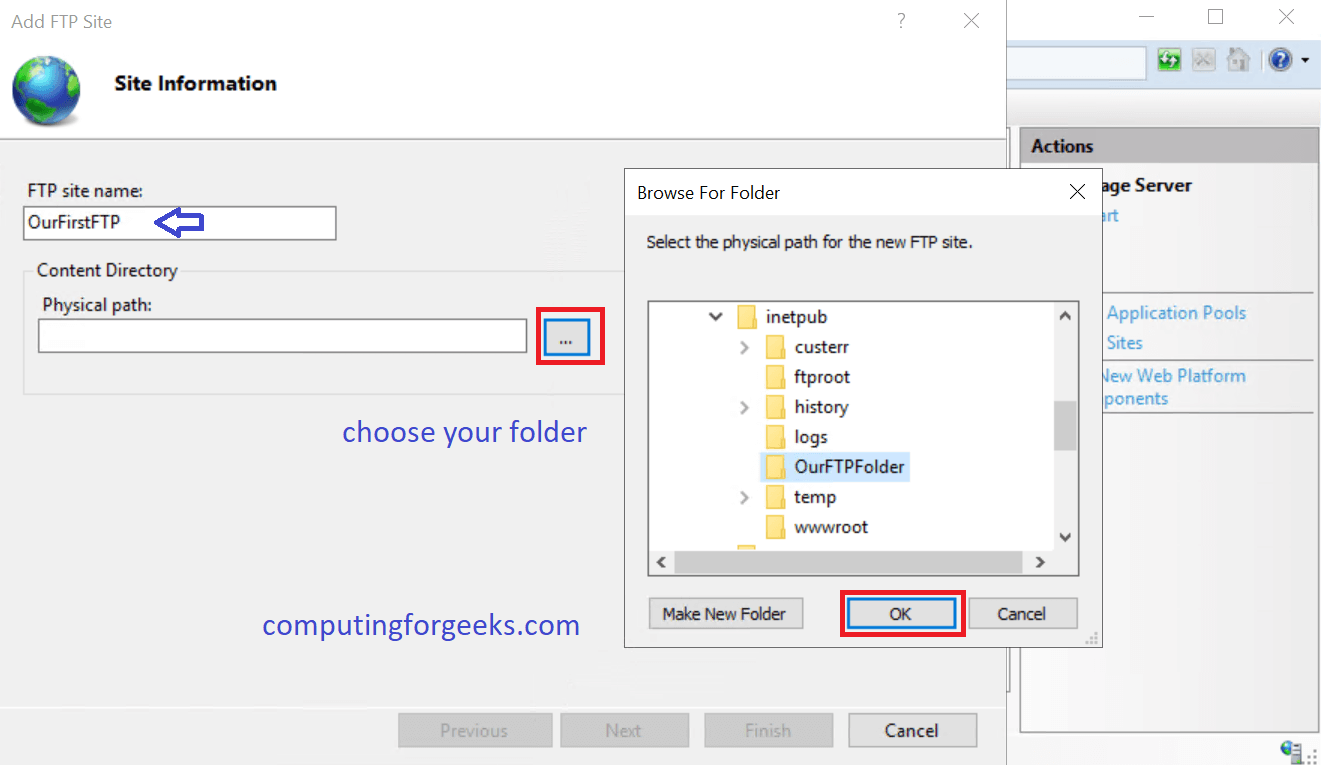 How To add FTP Site on Windows Server 2019 | ComputingForGeeks