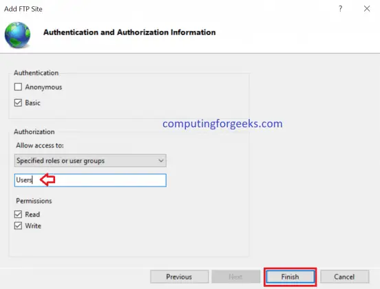 How To add FTP Site on Windows Server 2019 | ComputingForGeeks