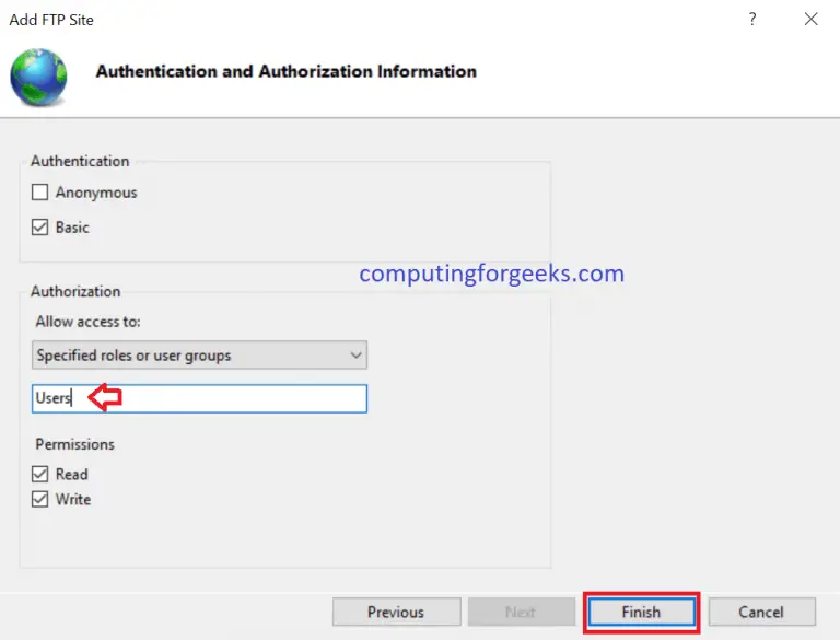 How To add FTP Site on Windows Server 2019 | ComputingForGeeks