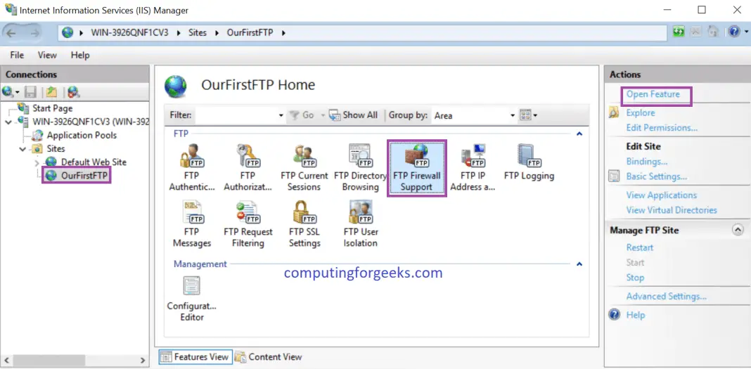 How To add FTP Site on Windows Server 2019 | ComputingForGeeks