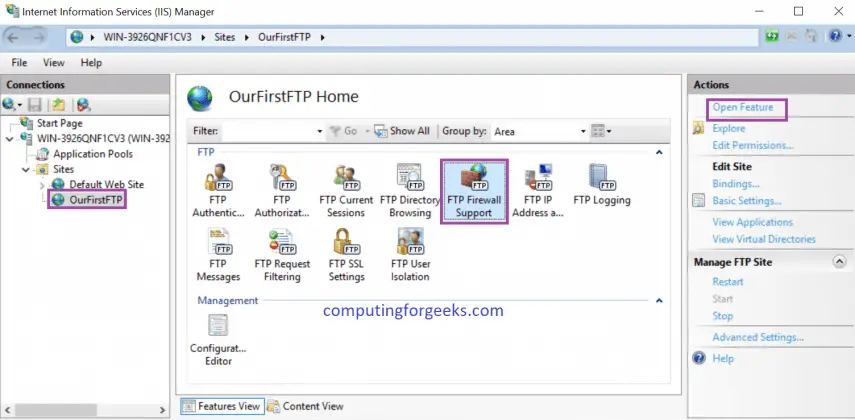 How To add FTP Site on Windows Server 2019 | ComputingForGeeks