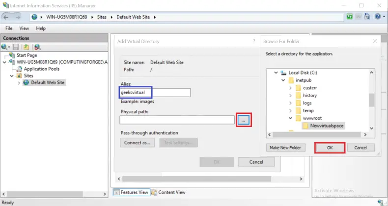Configure Virtual Directory On Windows Iis Server 2019 Computingforgeeks