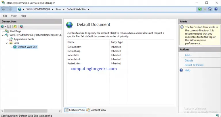 How To Configure Default Site in IIS Server 2019 | ComputingForGeeks How to use Default Site in ...