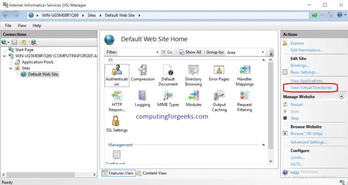 Configure Virtual Directory on Windows IIS Server 2019 | ComputingForGeeks