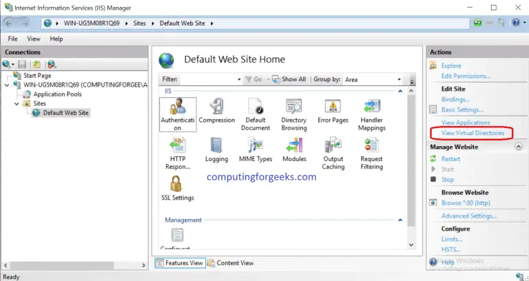 Configure Virtual Directory on Windows IIS Server 2019 | ComputingForGeeks