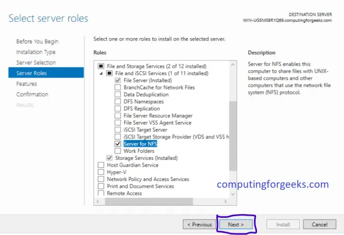 How To Configure NFS Server on Windows Server 2019 | ComputingForGeeks