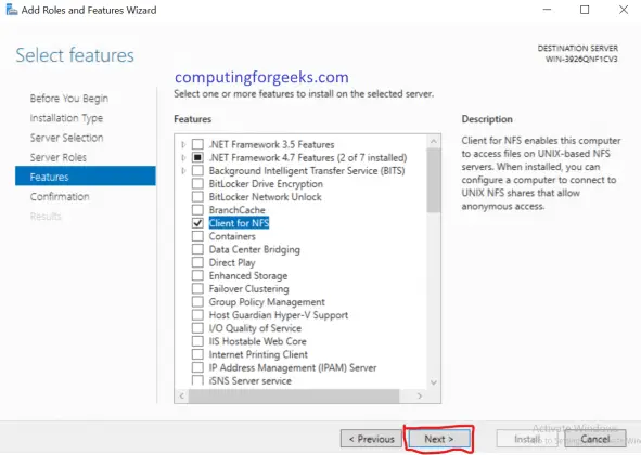 Configure NFS Client on Windows Server 2019 | ComputingForGeeks