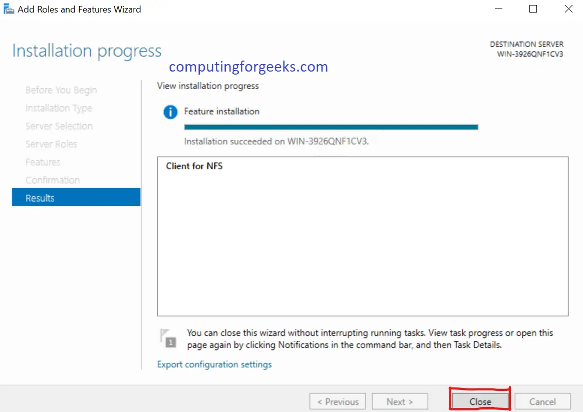 Configure NFS Client on Windows Server 2019 | ComputingForGeeks