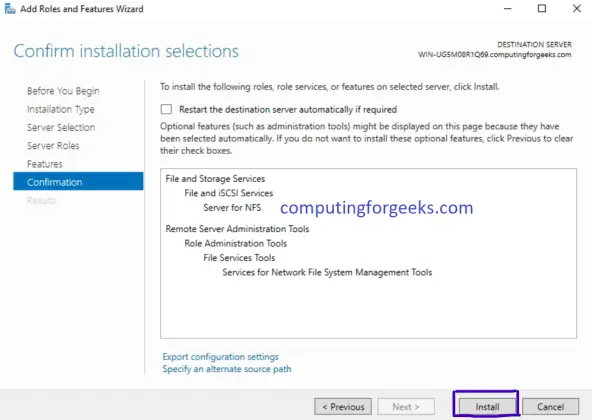 How To Configure NFS Server on Windows Server 2019 | ComputingForGeeks