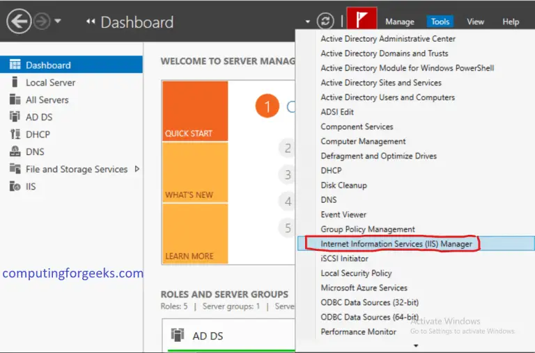 How To Configure Default Site in IIS Server 2019 | ComputingForGeeks ...
