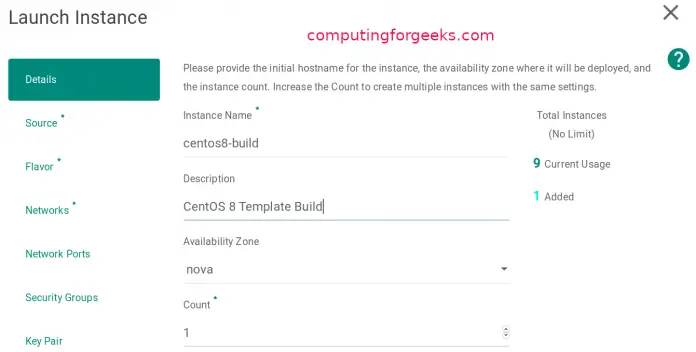 Creating CentOS 8 Stream Image Template on OpenStack | ComputingForGeeks