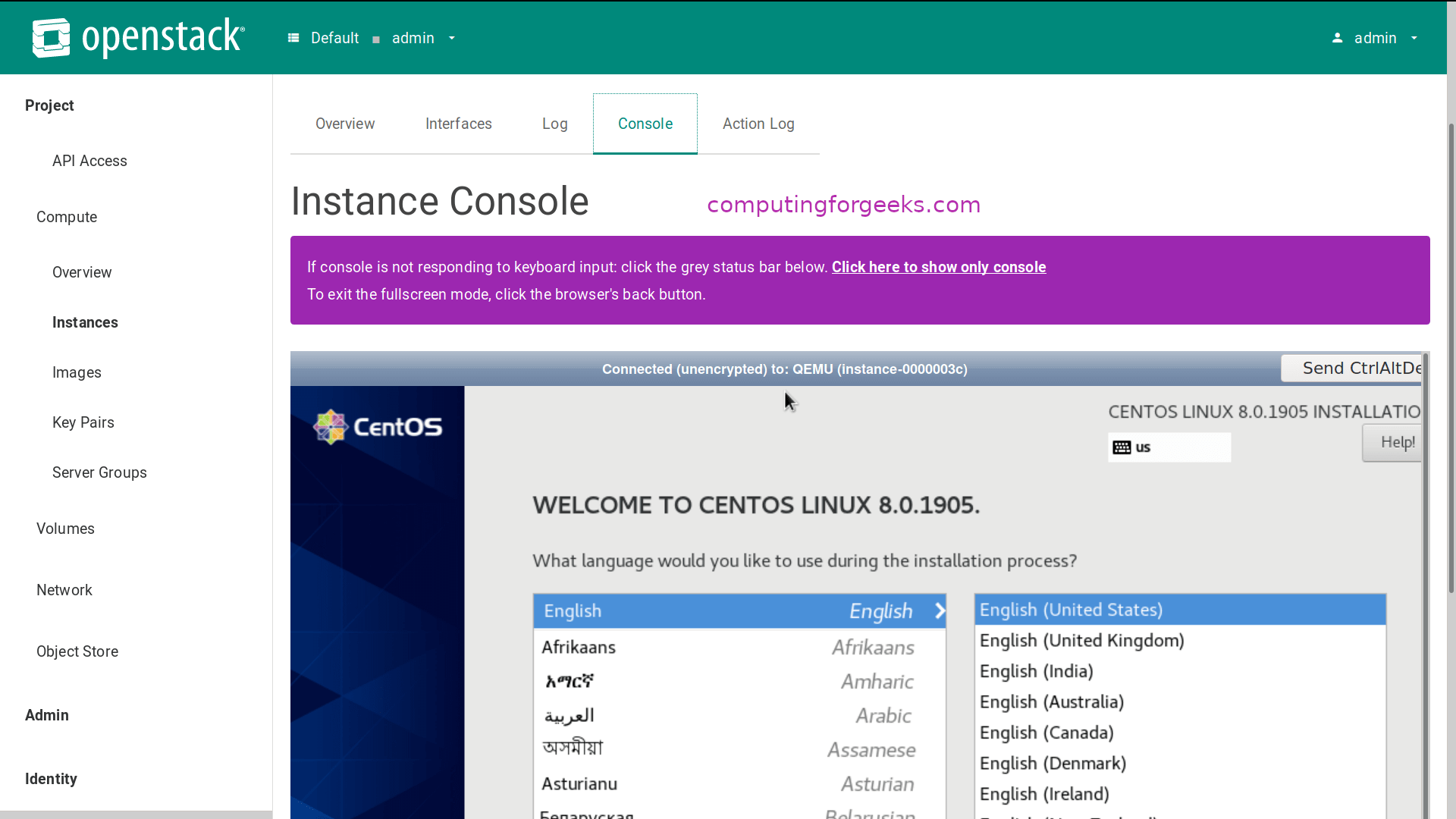 Creating Centos 8 Stream Image Template On Openstack Computingforgeeks