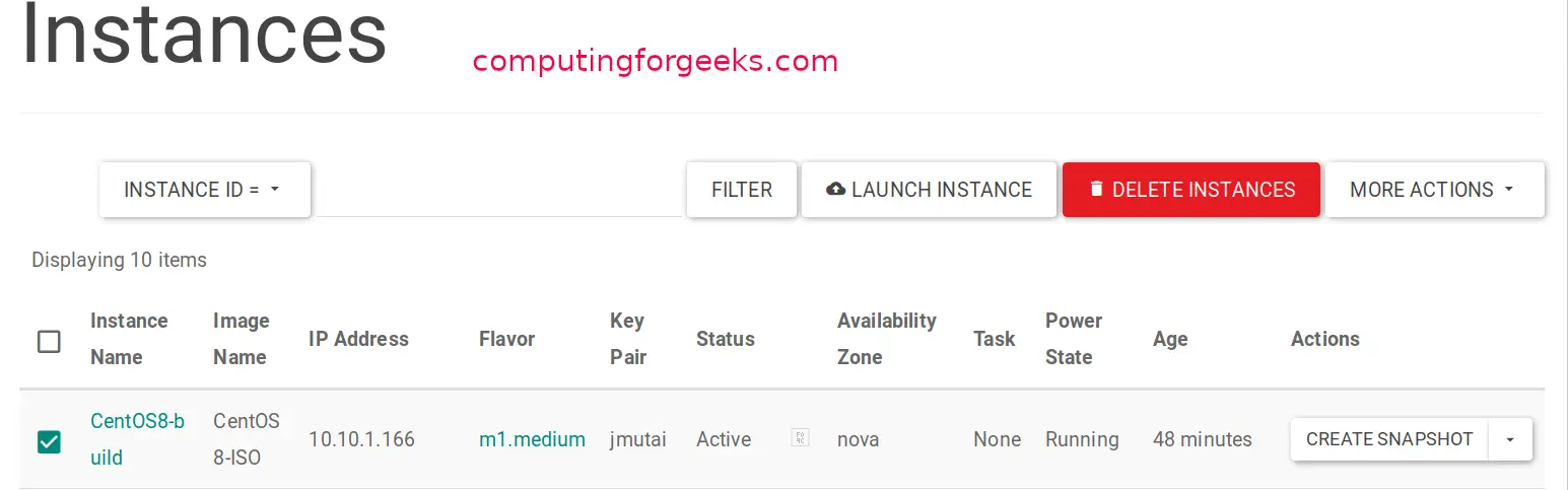 Creating CentOS 8 Stream Image Template on OpenStack | ComputingForGeeks