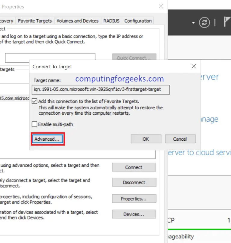 Configure iSCSI Initiator on Windows Server 2019 | ComputingForGeeks