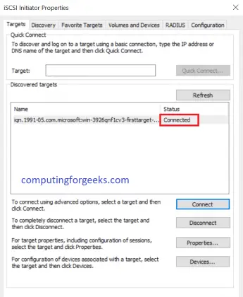 Configure iSCSI Initiator on Windows Server 2019 | ComputingForGeeks