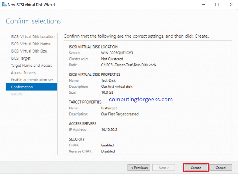Install and Configure iSCSI Target on Windows Server 2019 ...