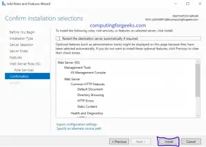 Configure IIS Web Server on Windows Server 2019 | ComputingForGeeks