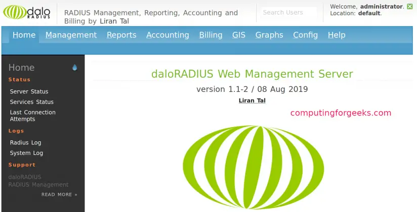 Install FreeRADIUS and Daloradius on Debian 10/11 | ComputingForGeeks