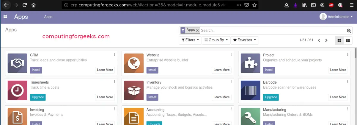 How To Install Odoo 15 on Ubuntu 20.04|18.04 | ComputingForGeeks