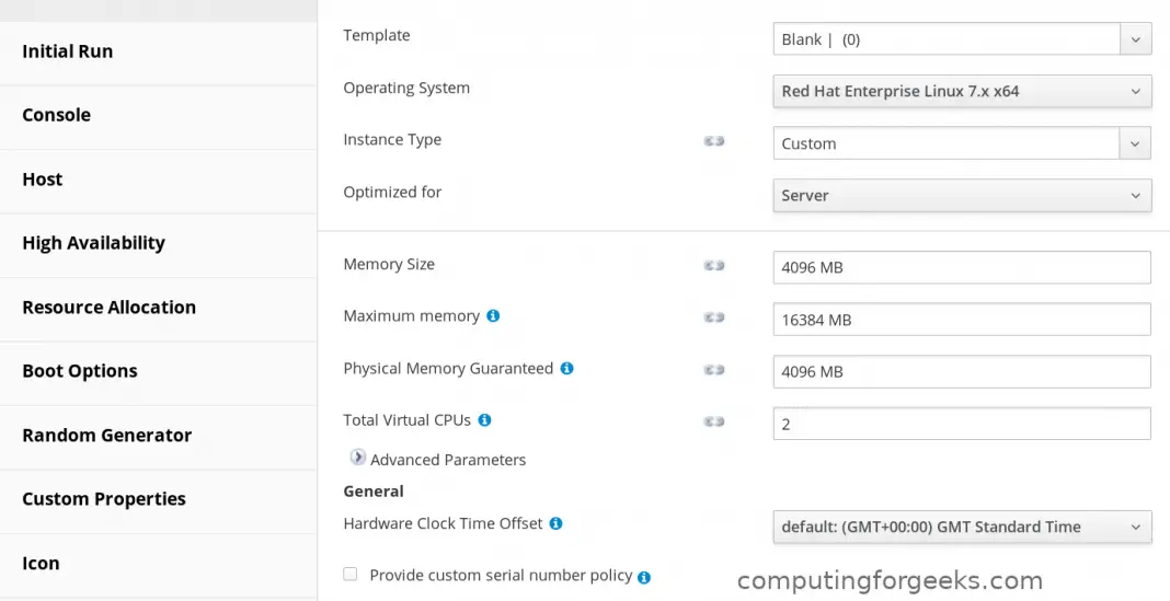 How To Install Virtual Machine from ISO on oVirt / RHEV | ComputingForGeeks
