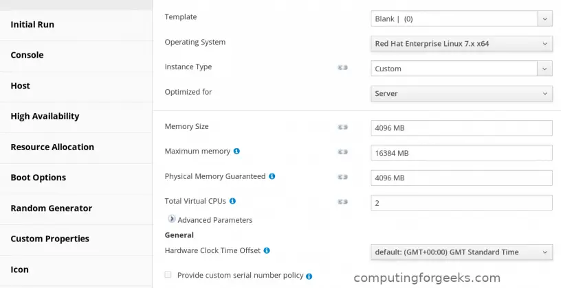 How To Install Virtual Machine From Iso On Ovirt Rhev Computingforgeeks